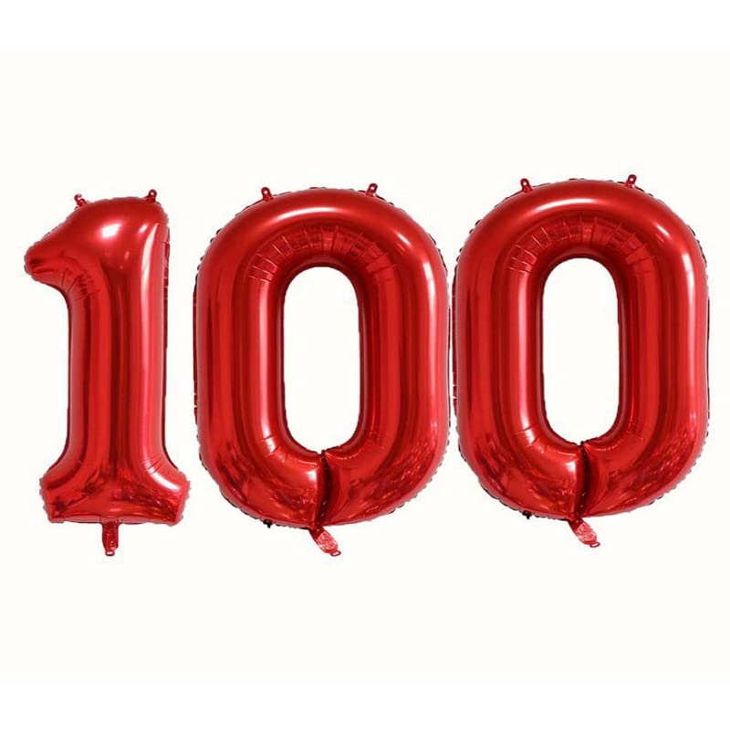 16 Inch Solid 100 Number Red Foil Balloon – Selibration
